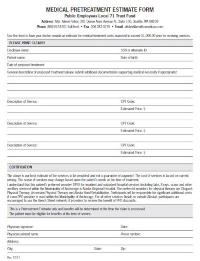7+ Best Medical Estimate Templates - PDF