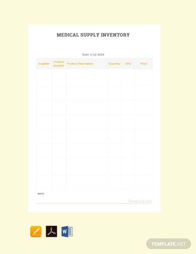 7+ Medical Supply Inventory List Templates - Google Docs, Word, Pages ...