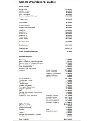 10+ Organizational Budget Templates - Excel, Word, Numbers, Pages, PDF