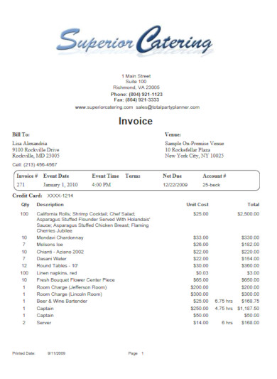 6 Event Planner Invoice Templates PDF PSD Google Docs Word