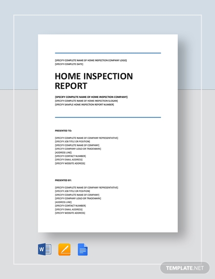 Inspection Report Templates Google Docs MS Word Pages PDF