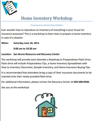 11+ Workshop Inventory Templates in PDF | DOC