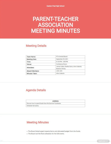 Free 25+ School Meeting Minutes Template - Word, Excel, PDF Format Download