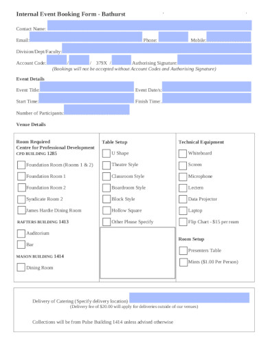 19+ Event Booking Form Templates in PDF | DOC