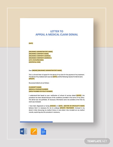 10+ Best Medical Appeal Letter Templates - PDF, Word, Pages, Google Docs