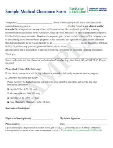 10+ Medical Clearance Letter Template - PDF