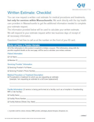 7+ Best Medical Estimate Templates - PDF
