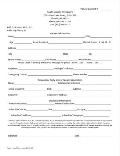 12+ Medical Face Sheet Templates - Word, Pages, PDF