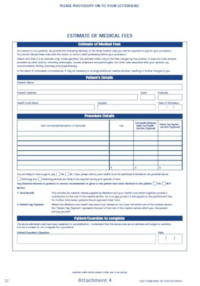7+ Best Medical Estimate Templates - PDF