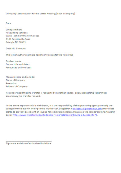 5+ Sponsorship Invoice Templates - PDF