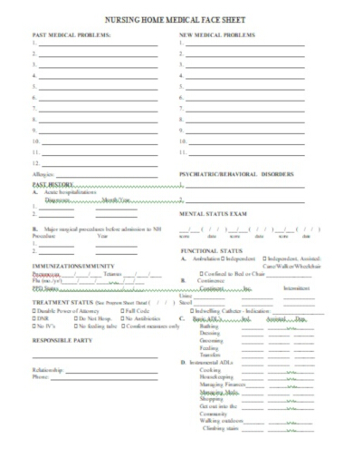 12+ Medical Face Sheet Templates - Word, Pages, PDF