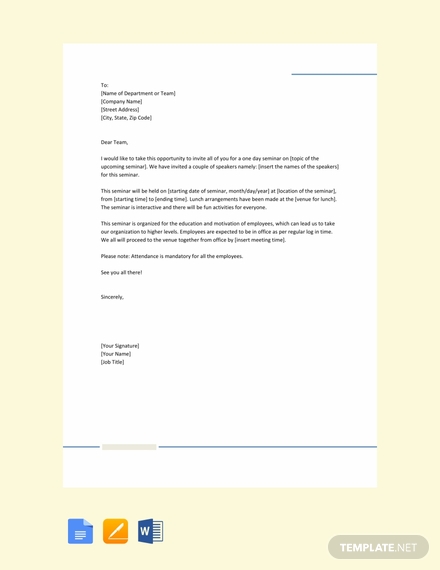 19+ Seminar Invitation Templates - Samples, Examples, Formats