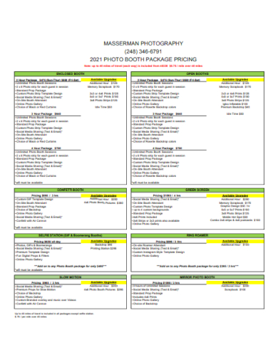 15+ Photography Price List Templates - Word, PDF, Publisher, PSD, InDesign