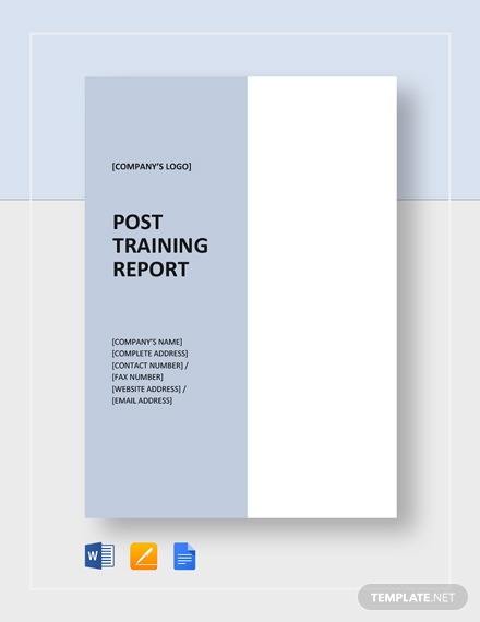 Sample Training Report Templates - Google Docs, MS Word, Pages, PDF