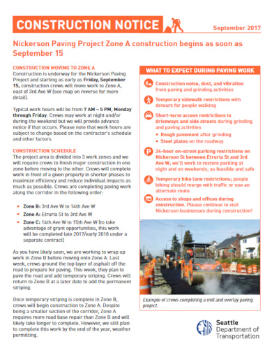11+ FREE Construction Notice Templates - DOC, PDF