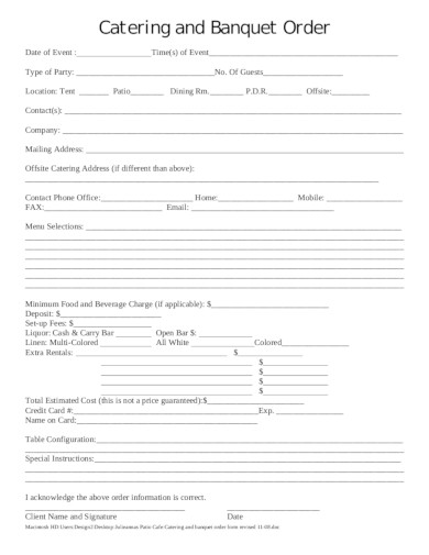 20+ Banquet Event Order Templates in PDF | DOC | XLS