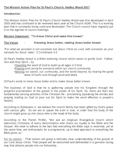 17+ Church Action Plan Templates - PDF
