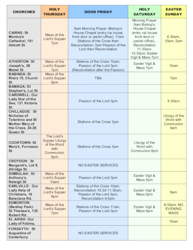 16+ Church Schedule Templates in PDF | DOC