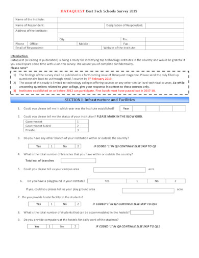 19+ School Survey Templates in PDF | XLS | DOC