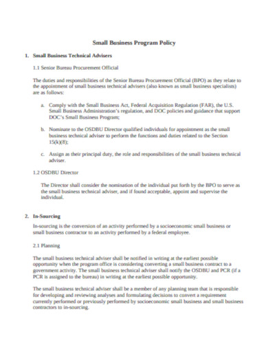 10+ Small Business Policy Templates in PDF