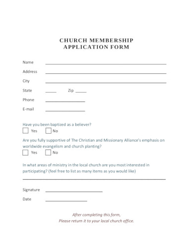 20+ Church Membership Form Templates in PDF | DOC