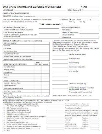 10+ Day Care Budget Templates - PDF