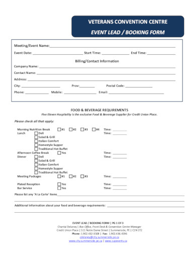 19+ Event Booking Form Templates in PDF | DOC