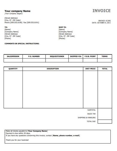 Create A Invoice Template In Word Naaimport