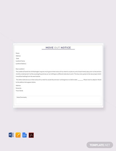 9+ Tenant Move Out Letter Templates - PDF, Google Doc, Word