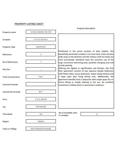 8 FREE Property Listing Sheet Templates In PDF