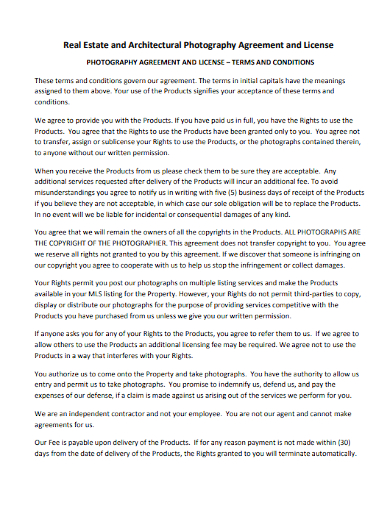 11+ Photography License Agreement Templates - PDF, Word, PSD, Pages ...