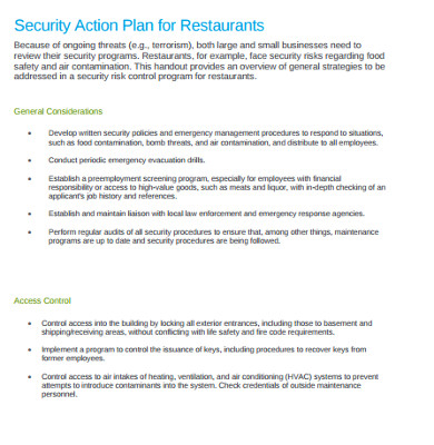 6+ Restaurant Action Plan Templates in Google Docs | Word | Pages | PDF
