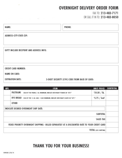 17+ Restaurant Order Form Templates - Google Docs, Word, Pages, PDF