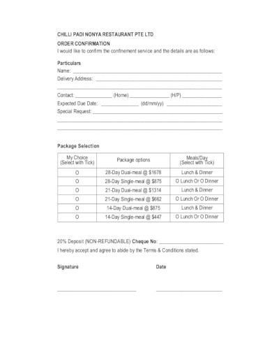 17+ Restaurant Order Form Templates - Google Docs, Word, Pages, PDF