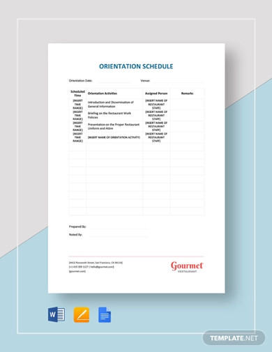 Restaurant Schedule Template - 18+ Free Excel, Word Documents Download