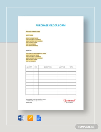 17+ Restaurant Order Form Templates - Google Docs, Word, Pages, PDF