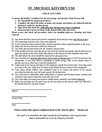 10+ Church Cleaning Checklist Templates in PDF