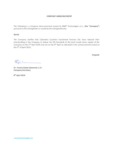 17+ Company Announcement Templates in PDF | XLS | DOC