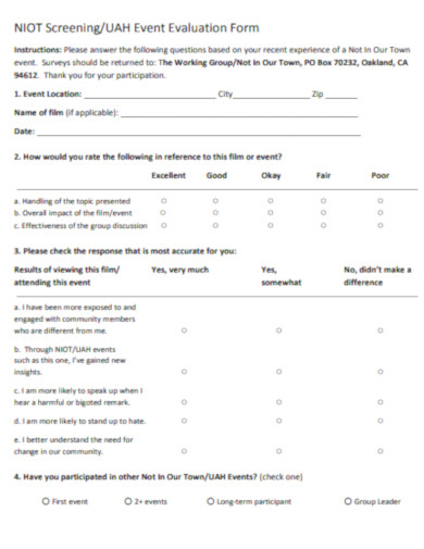 17 Event Evaluation Form Templates In PDF DOC
