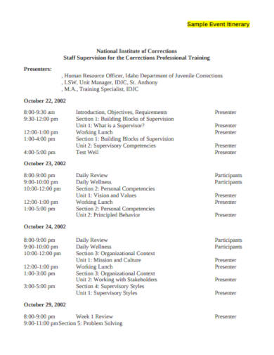 15 Event Itinerary Templates In Google Docs Word Pages PDF