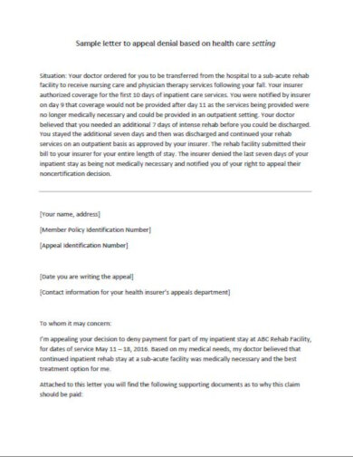10+ Best Medical Appeal Letter Templates in Google Docs | MS Word | Pages