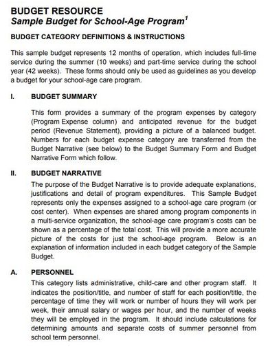 13+ School Budget Templates - Google Docs, Google Sheets, Excel, Word ...