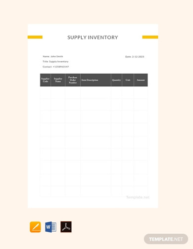 12+ Supply Inventory Templates in Google Docs | Google Sheets | XLS ...