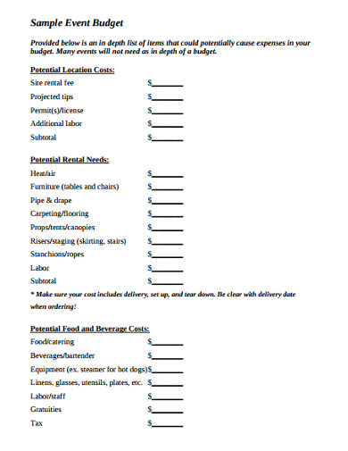 27+ Event Budget Templates in Google docs | Word | Pages | Google ...