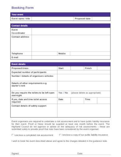 19+ Event Booking Form Templates in PDF | DOC
