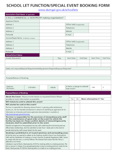 19+ Event Booking Form Templates in PDF | DOC