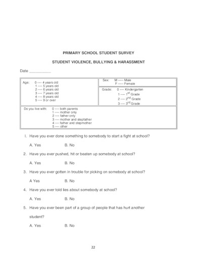 19+ School Survey Templates in PDF | XLS | DOC