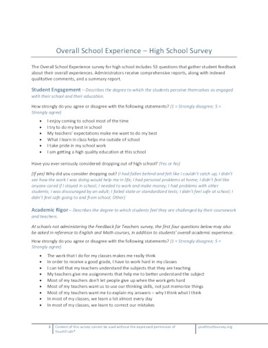 19+ School Survey Templates in PDF | XLS | DOC
