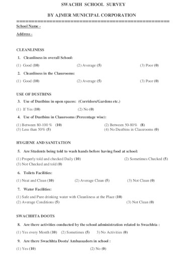 19+ School Survey Templates in PDF | XLS | DOC