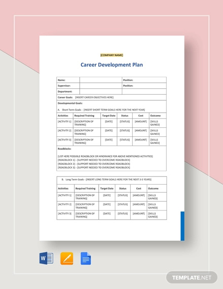 Career Development Plan Template - 22+ Free Word, PDF Documents Download!